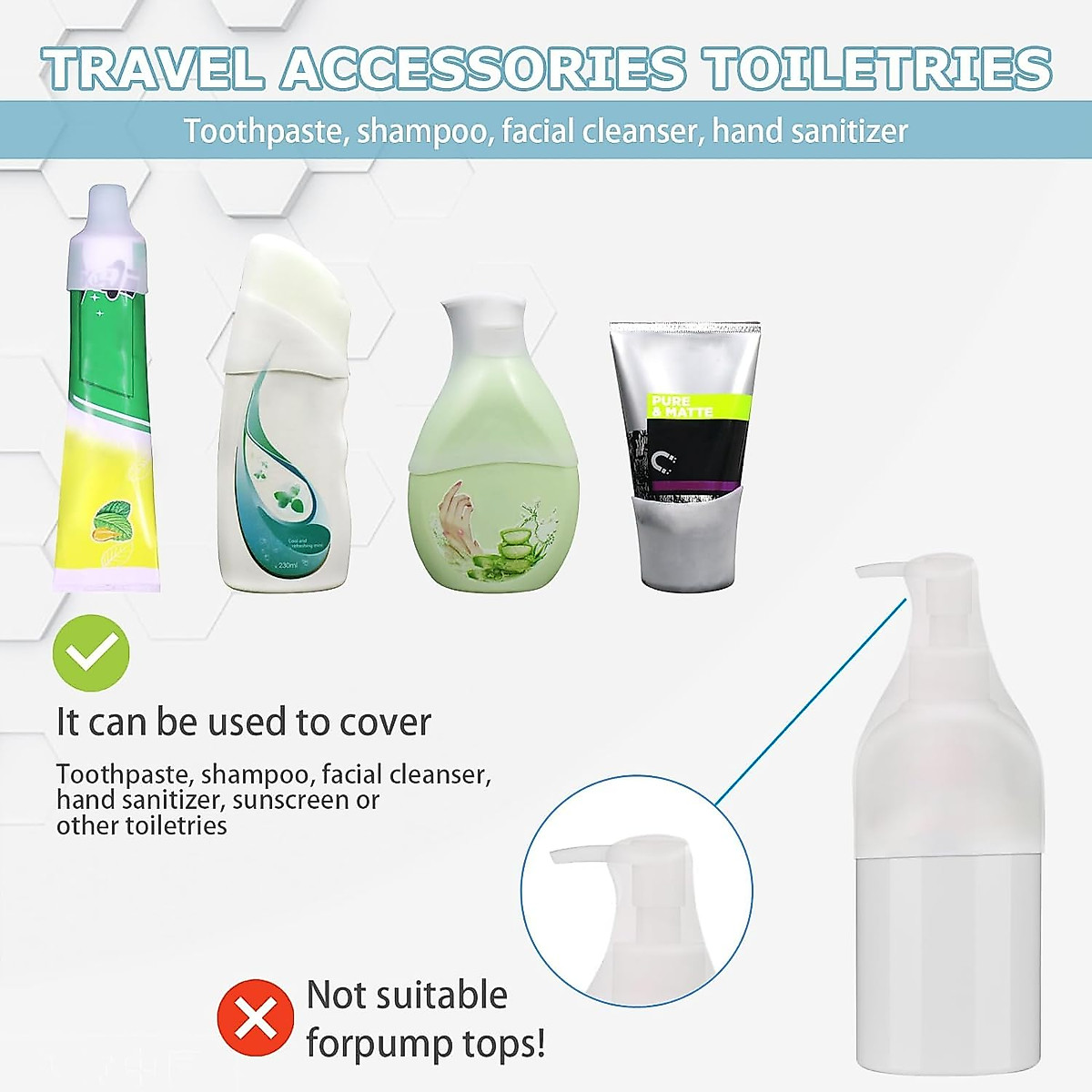 8 Pack Silicone Bottle Covers for Travel, Cruise Must Haves, Travel Essentials for Women Men, Travel Size Toiletries, Cruise Ship Essentials, Travel Accessories Luggage, Elastic Sleeves Leak Proofing