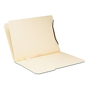 Smead Self-Adhesive Folder Divider, 1" Twin Prong Fastener, Letter Size, Manila, 100 per Box (68027)