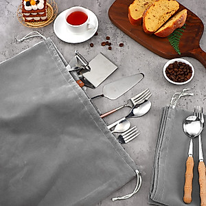 6 Pcs Silver Storage Bags 18 x 18 Inch Anti Tarnish Storage Bag Fabric Cloth Bags for Silver Jewelry Silverware Protection Flatware Silver Plate Tarnish(Dark Gray)