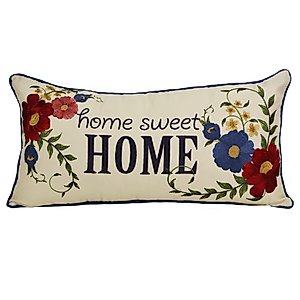 Donna Sharp Throw Pillow - Chesapeake Traditional Decorative Throw Pillow with Home Pattern - Rectangular