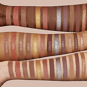 Lamora Nude Bronze Eyeshadow Palette - 12 Warm Brown Highly Pigmented Shimmer & Matte Shades - Travel Size Makeup Palette with Mirror