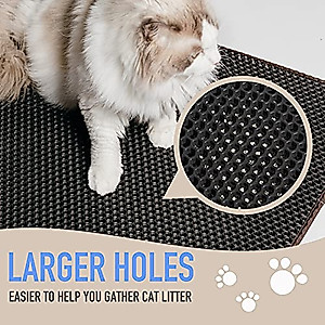 Shekkam Cat Litter Mat Litter Trapping Mat: Large Double-Layered Kitty Litter Mat for Litter Box, No Mess, Easy Clean Cat Litter Rug Catcher