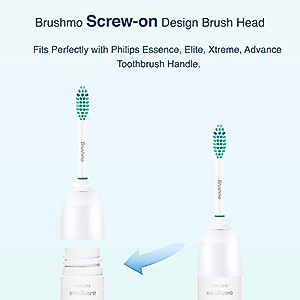 Replacement Toothbrush Heads for Philips Sonicare E-Series HX7022/66, 6 Pack, Fits Sonicare Essence, Xtreme, Elite, Advance, and CleanCare Electric Toothbrush with Hygienic caps by Brushmo