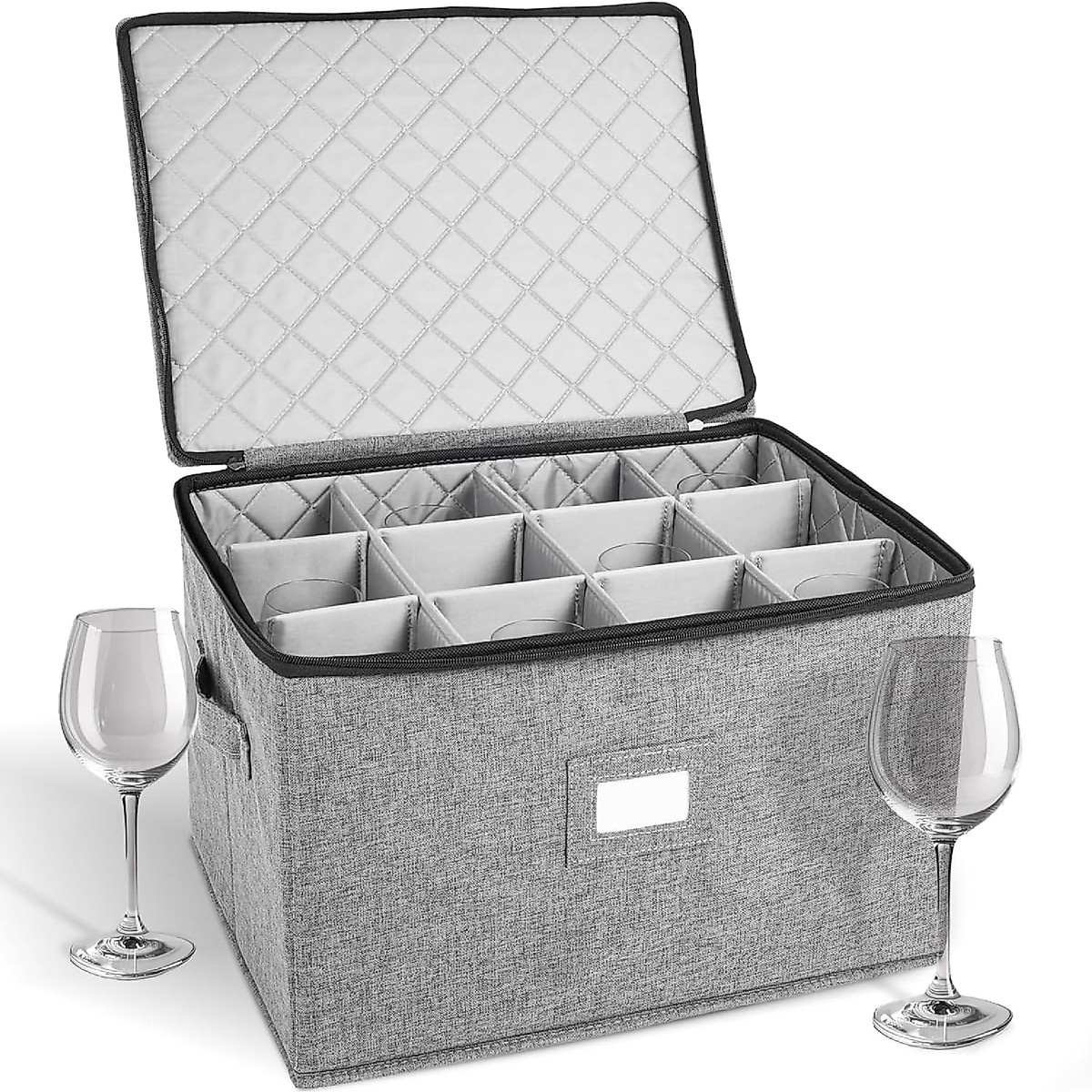 storageLAB Stemware Storage Cases (5 Piece Hard Shell Set for China Storage)