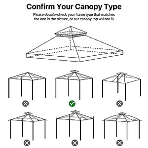 Flexzion 12' x 12' Gazebo Canopy Top Replacement Cover (Red) - Dual Tier Up Tent Accessory with Plain Edge Polyester UV30 Protection Water Resistant for Outdoor Patio Backyard Garden Lawn Sun Shade
