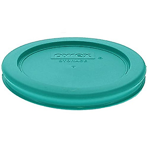 Pyrex 7202-PC Turquoise Round Plastic Food Storage Replacement Lid, Made in USA - 6 Pack