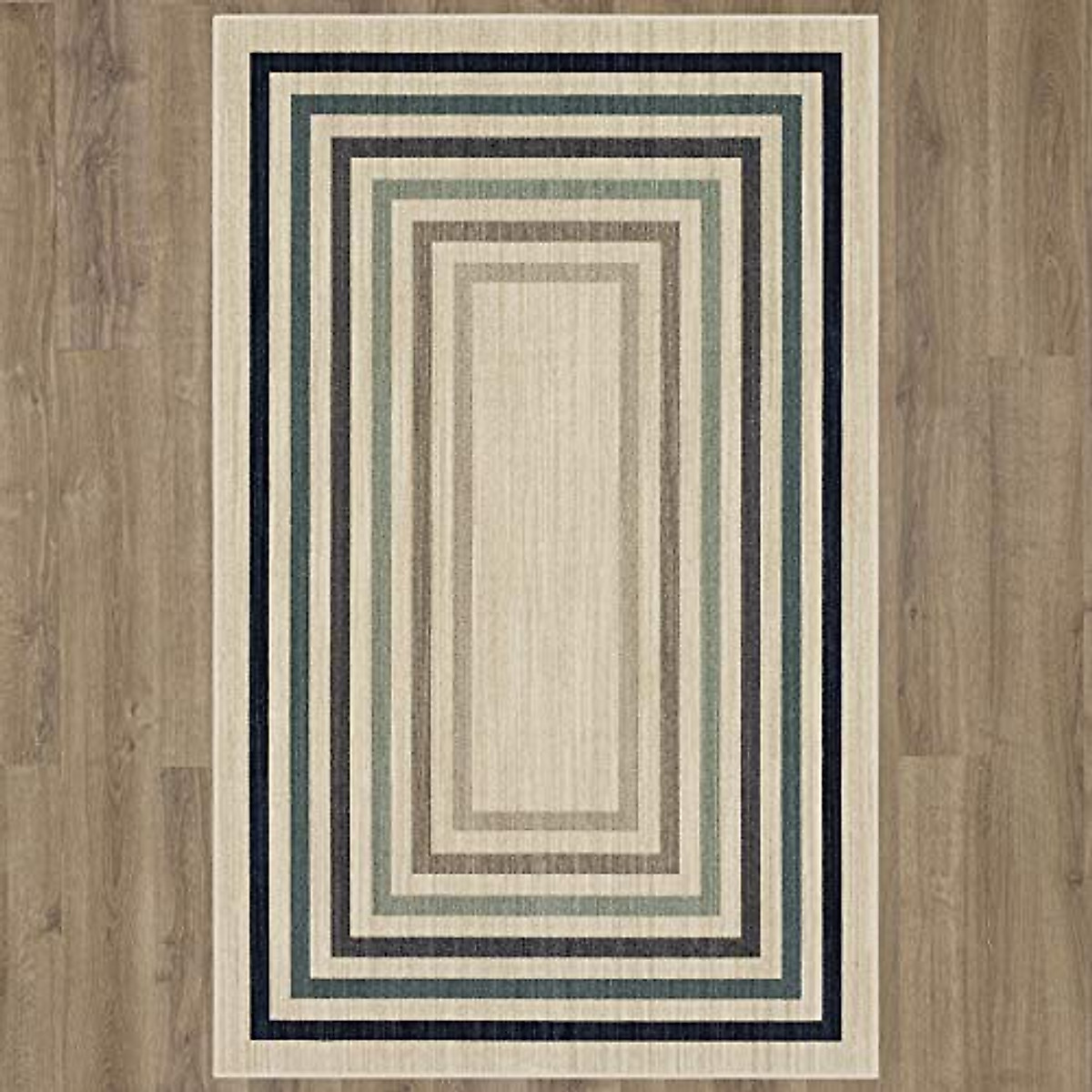 Mohawk Home Forsyth Park Beige Geometric Striped (2' X 3') Scatter Rug