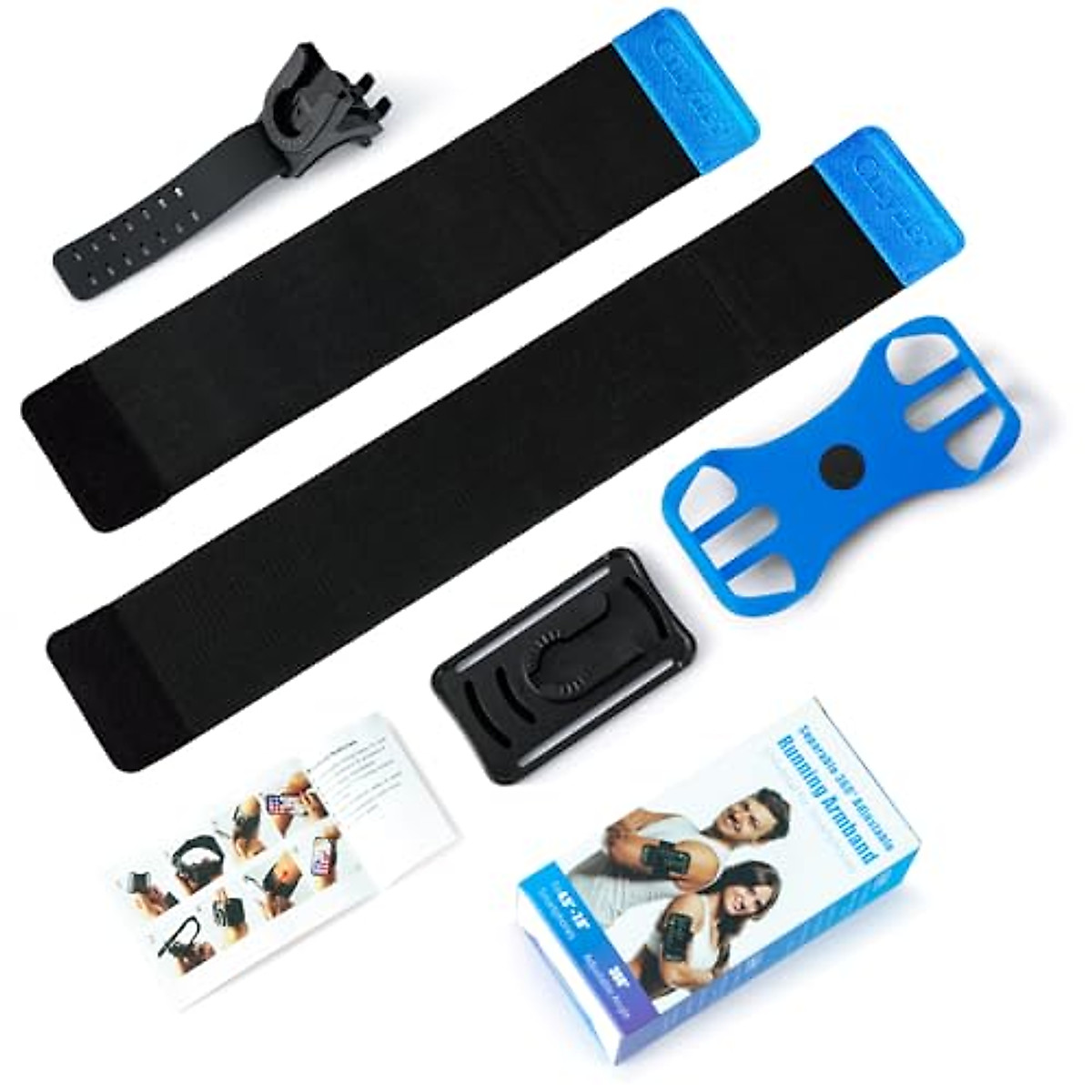 Cikyner Running Armband, 3 in 1 Running Phone Holder Sports Armband Bicycle Phone Holder 360° Rotatable & Detachable Running Phone Armband for 4.5-9'' iPhone Huawei for Gym Running Hiking