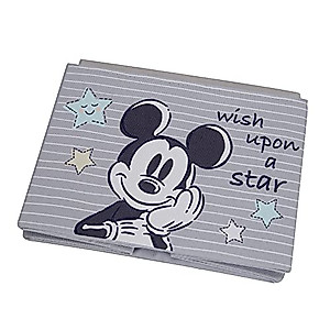 Lambs & Ivy Disney Mickey Mouse Gray Foldable Storage Basket/Container/Bin
