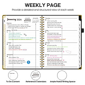 Monthly Planner 2024-2025, 2024 Calendar 21 Months Planner, APR 2024 - DEC 2025, 7.4" x 9.6", 2024 Planner Spiral Bound, Perfect for School & Office - BlackDark