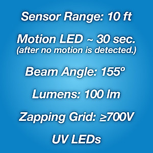 PIC 2-in-1 Solar Bug Zapper and Motion Sensor LED Light, Outdoor Electric Insect Killer, Mosquito Fly Zapper Trap for Outdoor Use (3 Pack)