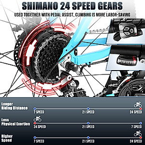 Speedrid 27.5" Electric Bike for Adults, 48V 350W/500W Electric Mountain Bike/Electric Commuting Bike with Removable 480Ah Battery, Professional 21/24 Speed Gears