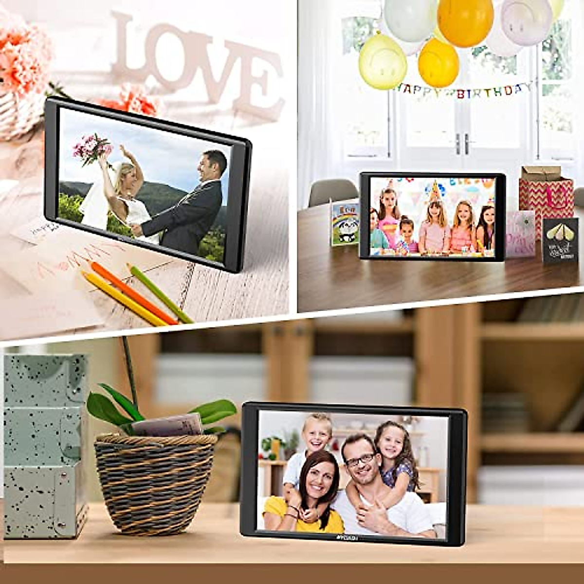 MYDASH - 10.1 inch Digital Picture Frame - Smart Photo Frame with Built-in 32GB Large Memory, IPS Screen, Auto Rotate, USB Flash Drive.