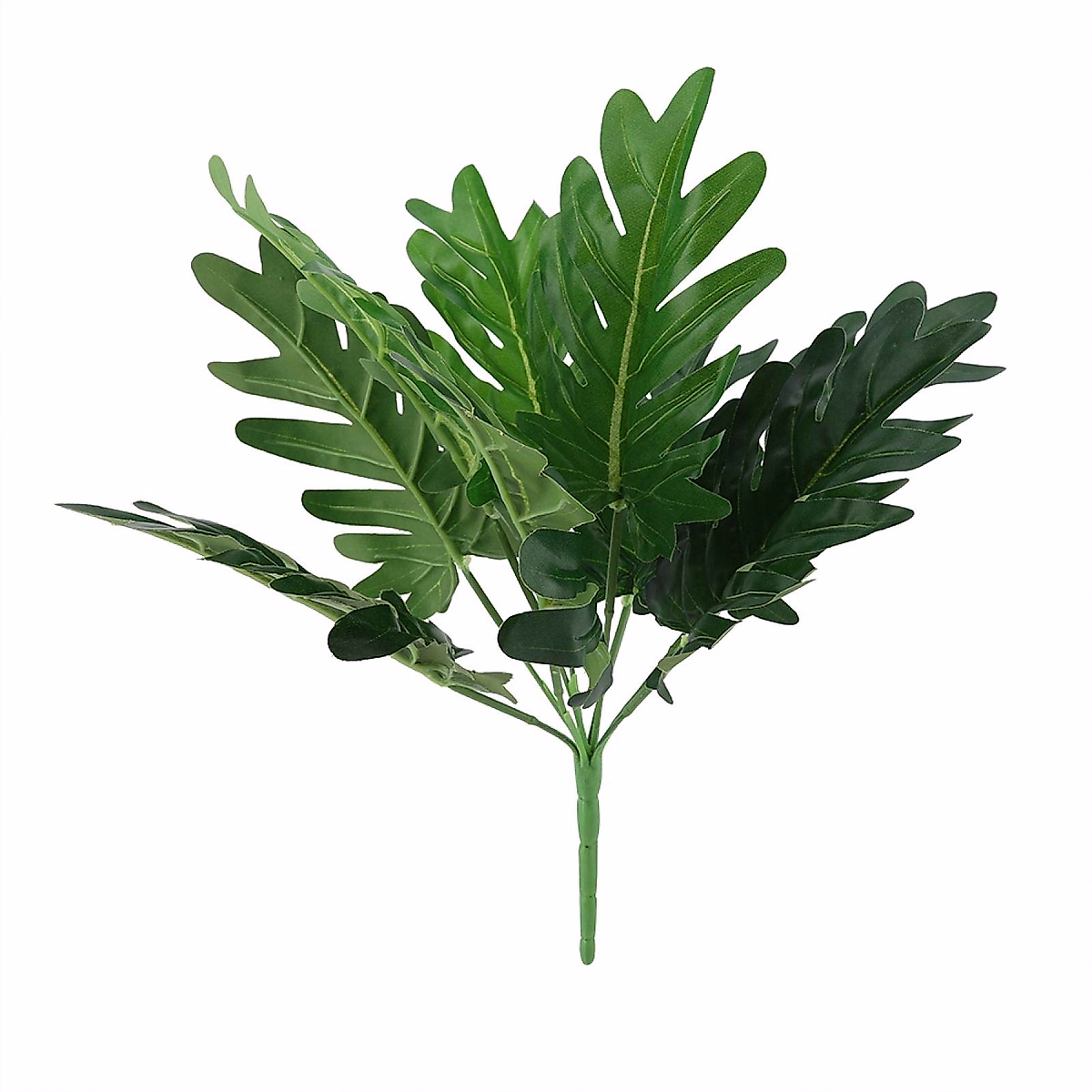 Jacksing Faux Leaf, Plastic Artificial Faux Foliage Green Grass Plant Leaf Home Office Party Garden Interior