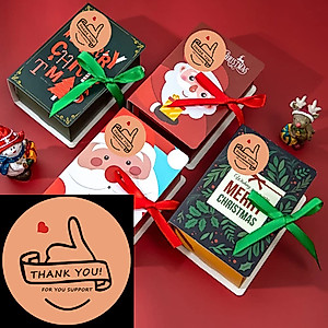 Thank You Stickers | 600 Labels Per | 1.5" Round | 10 Style Designs Vintage Yellow Kraft Sticker for Christmas Thanksgiving Birthdays Party Weddings Giveaways, Perfect for Small Business Gift Bags