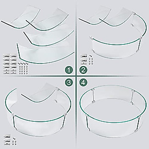 GASPRO 23" x 8" Glass Wind Guard for Round Fire Pit Table, Thick and Tall Tempered Glass Panel with Hard Aluminum Corner Bracket & Feet, Easy to Assemble