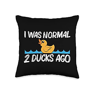 Duck Gift Rubber Duck Lover Accessories & Stuff Cute Duck Design for Men Women Aquatic Bird Animal Lovers Throw Pillow, 16x16, Multicolor