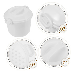 1 Set Pasta Cooker Cooker Vegetables Potato Portable Rice Cooker Portable Microwave Rice Cooker Ramen Cooker Steamer Small Rice Cooker Micro-wave Oven 3l White Plastic