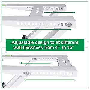 Forestchill Window Air Conditioner Bracket, Heavy Duty Window AC Support Bracket with 2 Arms, Universal Fit 5,000 to 22,000 BTU A/C Units, Up to 200 lbs