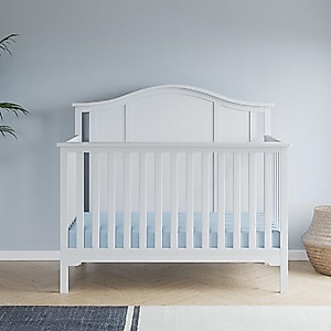 Child Craft Cottage Arch Top 4-in-1 Convertible Crib, Baby Crib Converts to Day Bed, Toddler Bed and Full Size Bed, 3 Adjustable Mattress Positions, Non-Toxic, Baby Safe Finish (Matte White)