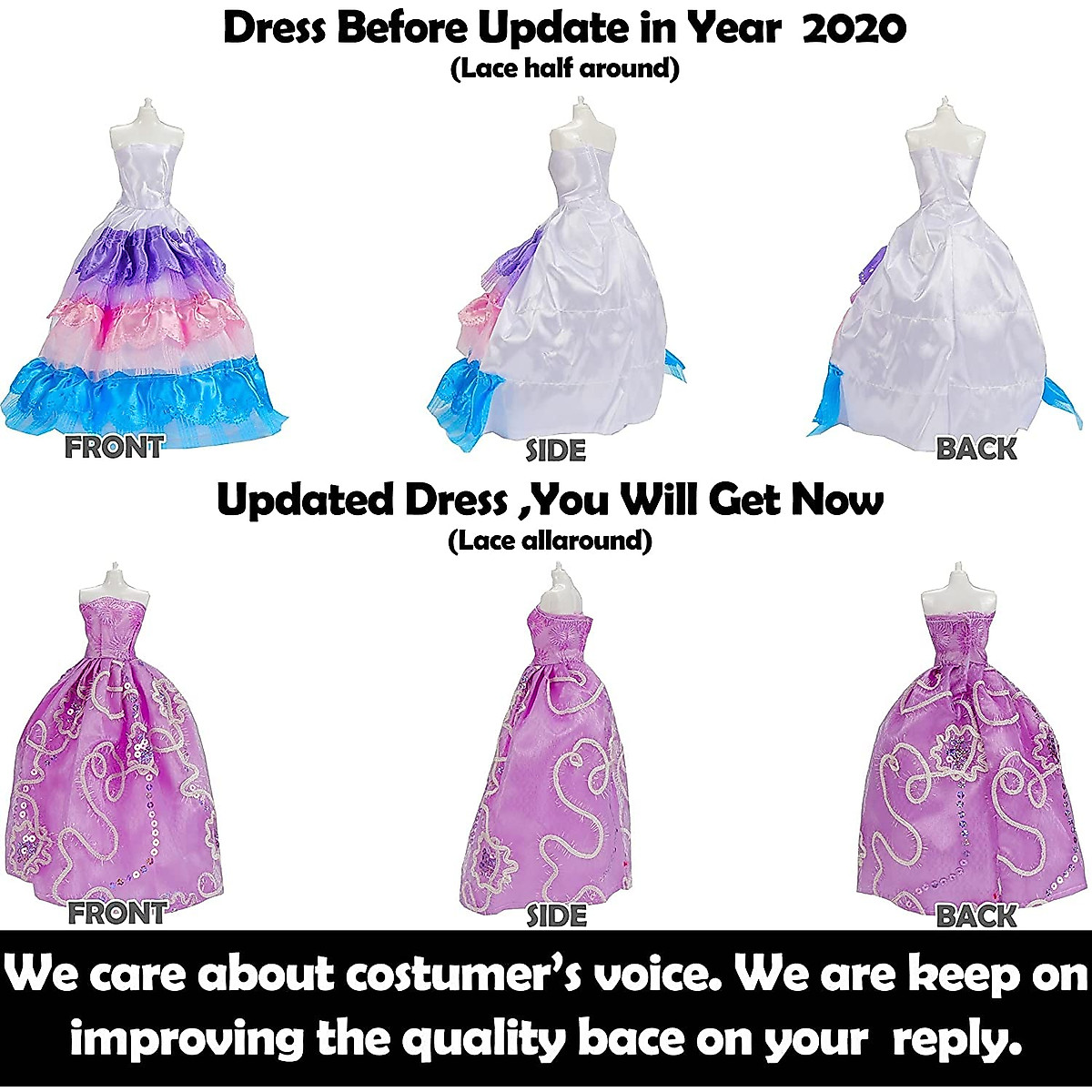 Accessories 22 50-Pack Handmade Doll Clothing & Accessories Includes 5 Wedding Dresses 5 Fashion Dresses 4 Ankle Skirts 3 Tops & Pants 3 Bikini 20 Shoes & Giveaways 10 Hooks for 11.5'' Dolls