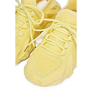 Cape Robbin Minol Breathable Non-Slip Mesh Knit 450 Lightweight Walking Running Sneakers,Yellow,9