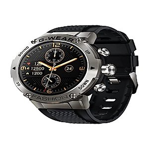 Military Smart Watch for Men Outdoor ip67 Waterproof 1.3" HD Touch Screen Tactical Fitness Activity Tracker and Smartwatch with Bluetooth Dail Calls Speaker Silver