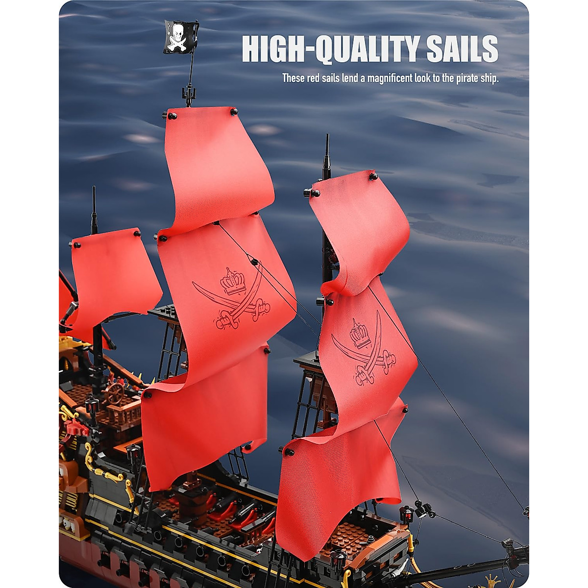 Nifeliz Queen Pirate Ship, Large Pirate Ship Building Block Kit, Creative Model Set and Assembly Toy for Adults (3,694 Pieces)