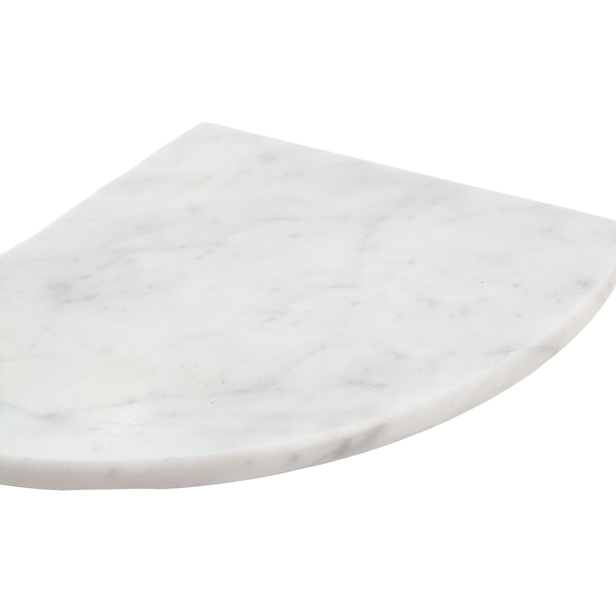 Jusmioke 9 Inch Marble Corner Shower Shelf for Shower Room, Both Side Honed Finish, Bathroom Wall Mounted (Carrara White - 1pcs)