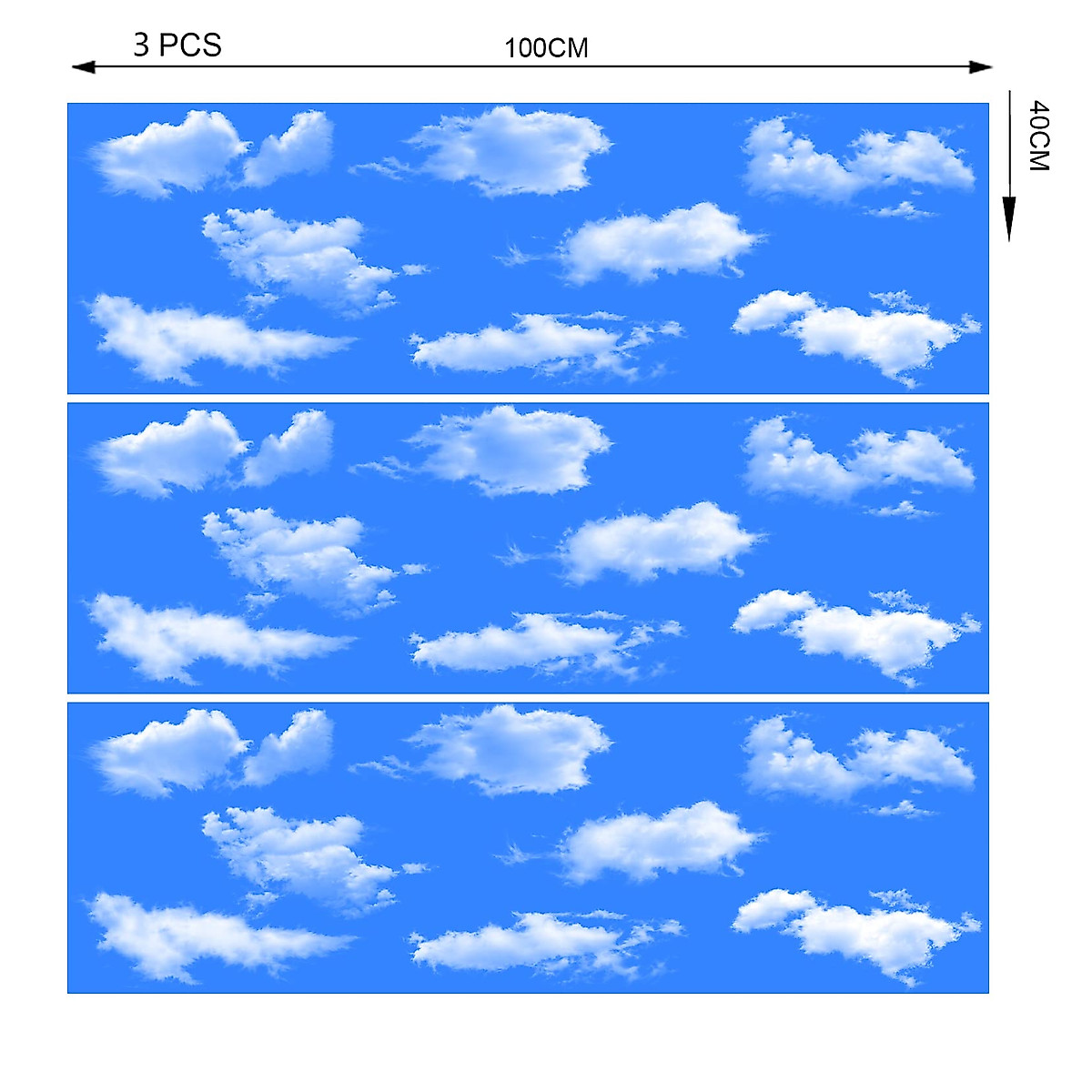 FLFK 3D Blue Sky White Clouds Self-Adhesive Wallpaper Removable Vinyl Peel and Stick Cloud Wall Murals for Toddler Nursery Baby Bedroom