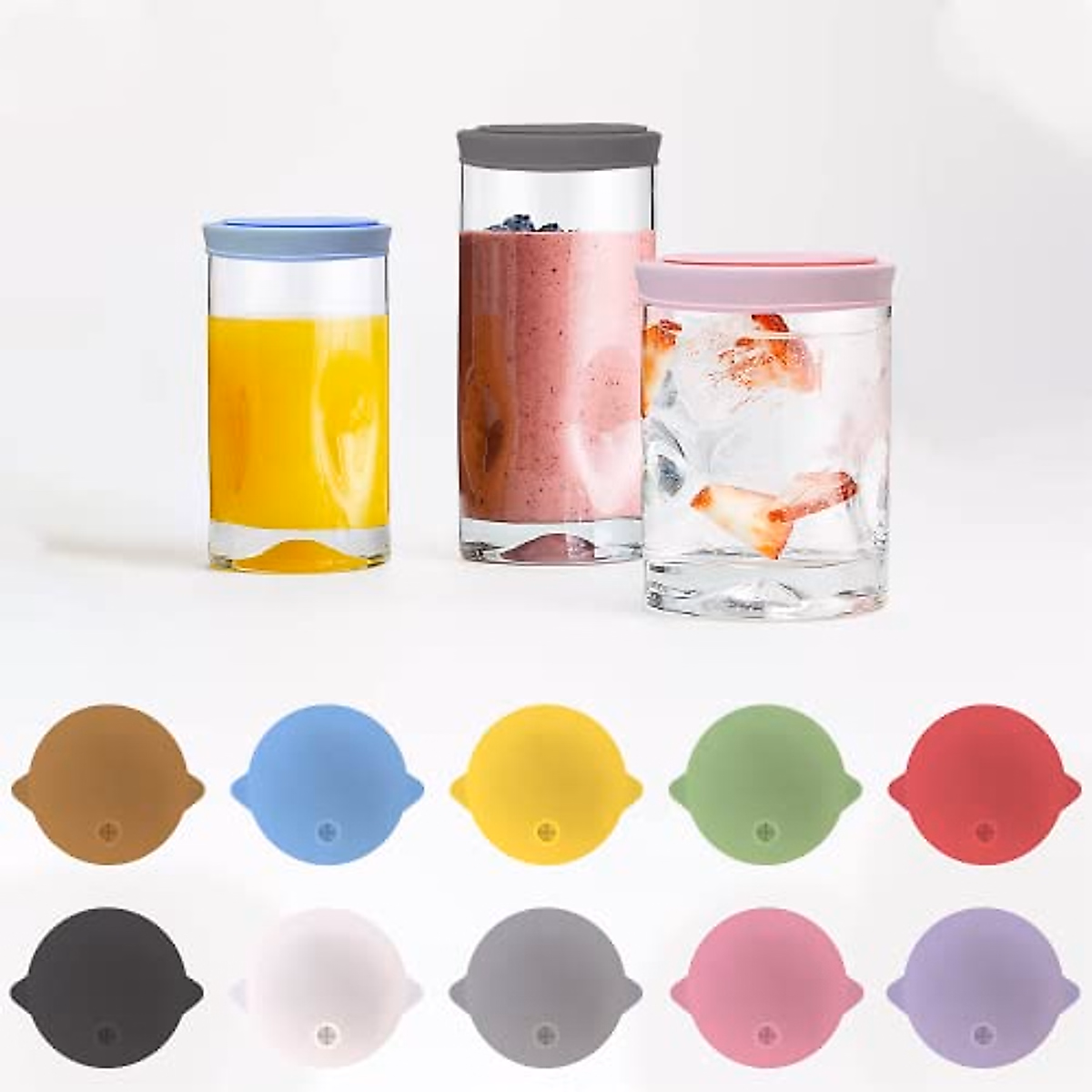 10 Pack Drink Covers for Alcohol Protection, Stretchy Cup Cover with Straw Hole, Drink Protector for Men, Women, Reuseable & Easy to Clean, Fits Cup Diameter 2.3 to 3.5in.