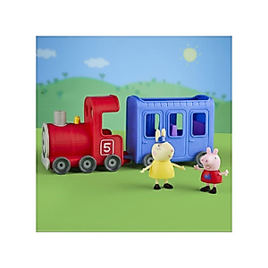 Peppa Pig Peppa’s Adventures Miss Rabbit’s Train 2-Part Detachable Vehicle Preschool Toy: 2 Figures, Rolling Wheels, for Ages 3 and Up