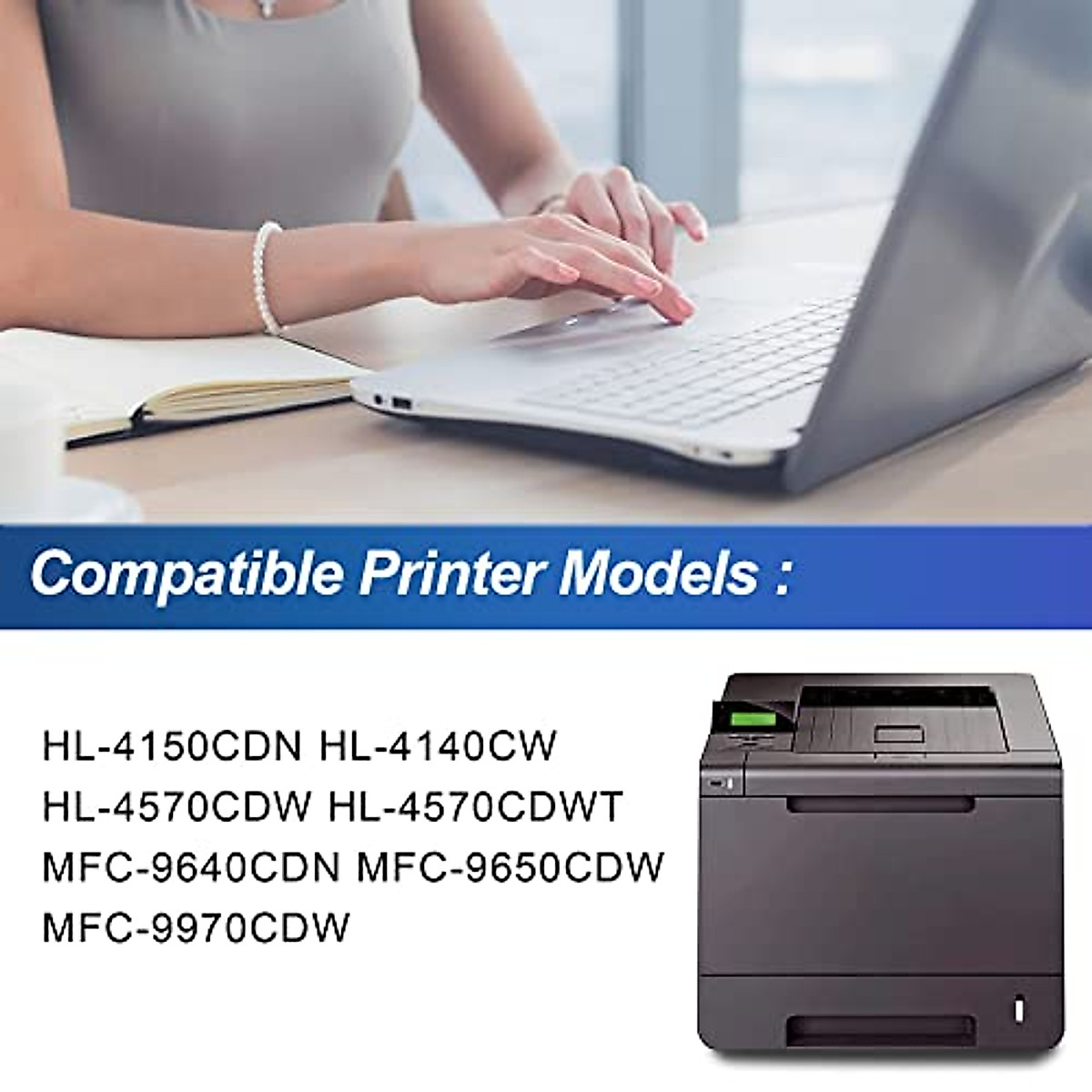 TN310 Compatible TN310C TN310M TN310Y Toner Cartridge Replacement for Brother HL-4150CDN HL-4140CW HL-4570CDW Printer Toner (1C+1Y+1M).
