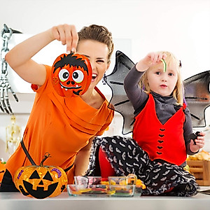 Supla 30 Kits Halloween Funny Face Pumpkin Decorating Craft Kits Decorates 30 Pumpkins Foam Jack-O'-Lantern Self-Adhesive Glitter Halloween Stickers for Kids Pumpkins Art Project Classroom Activity