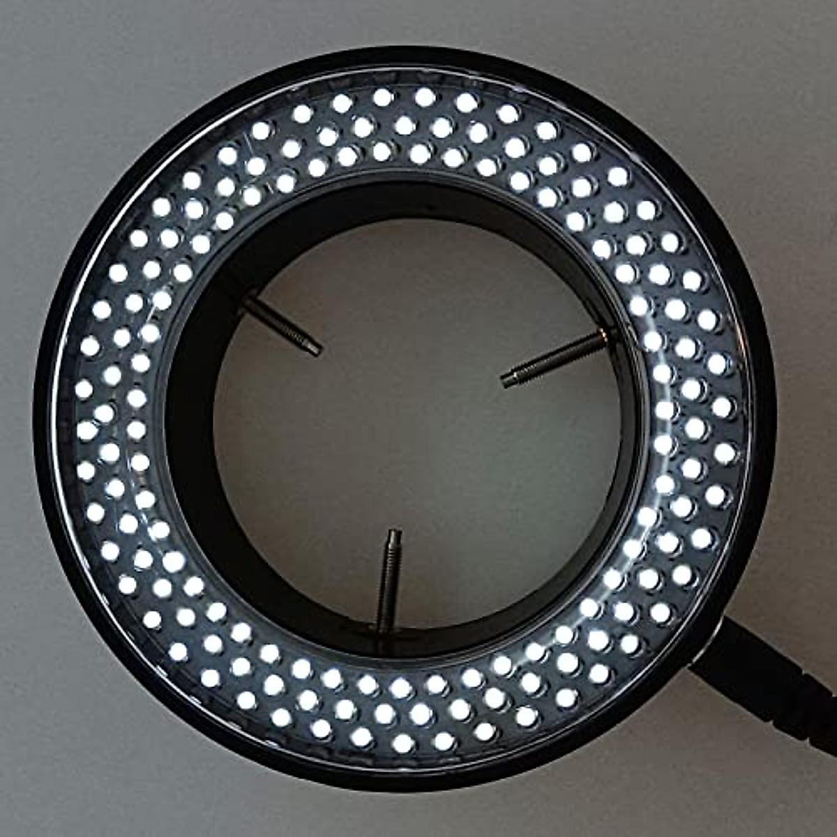 QAREQU 144 LED Ring Light External Adjustable Dimmer Adapter for Camera Microscope Brightness