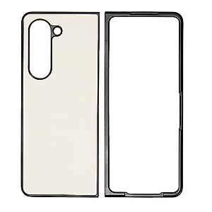 Shockproof Wear Resistant Phone Case for Samsung Galaxy Z fold 5 Case, PU Leather Flip Phone Cover for Samsung Fold 5 (Two Color Lychee Pattern White)
