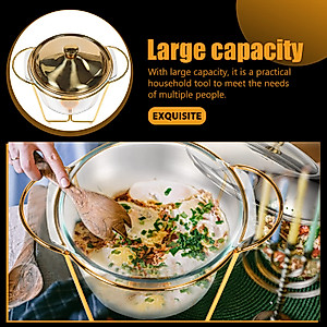 YARDWE Round Chafing Dish Buffet Set: Chafing Dish Round Buffet Warmer Chafer Set Glass Food Pan Water Pan Fuel Holders for Buffet Wedding Parties Banquet Catering Events