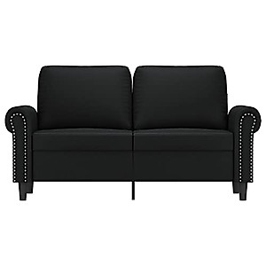 vidaXL 2-Seater Sofa Black 47.2" Faux Leather