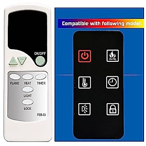 GENGQIANSI Replacement for Febo Flame Electric Fireplace Heater Remote Control ZHS-36-A 15IN-36-095 F15-C-029-088