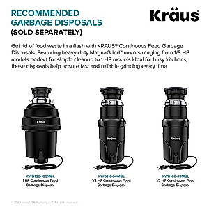 KRAUS Garbage Disposal Air Switch Kit in Matte Black with Push Button, AC Adapter, Power Cord, and Air Tube Included, KWDA-100MB