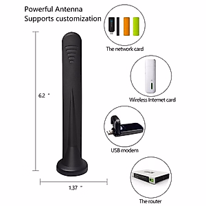 TS9 Antenna, 12dBi External 5G 4G LTE 3G GPRS GSM 600-6000MHz Male Waterproof Magnetic Base High Gain Antenna, Compatible with Netgear AT&T Nighthawk M6 MR6110 MR6500 M5 Hotspots Router(2 Pack)