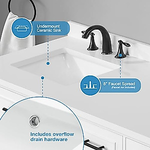 Ove Decors Emery 72 in. Double Sink Bathroom Vanity, in Pure White