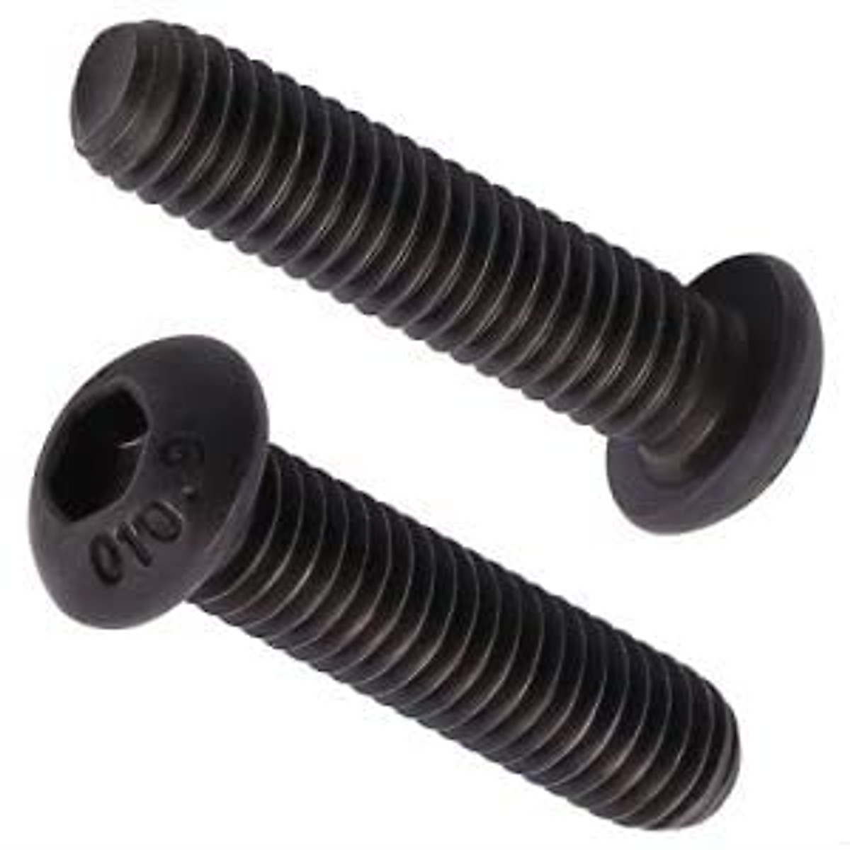 M8-1.25 x 16mm (12 PCS) Button Head Socket Cap Screws, Black Oxide Finish, 10.9 Grade Alloy Steel, Full Thread, Coarse Thread, ISO7380