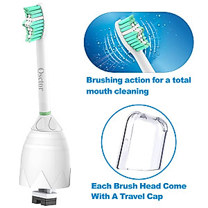 Osctor Replacement Brush Heads Compatible with Phillips Sonicare E-Series HX7022/66, 6 Pack, Fit Essence, Xtreme, Elite, Advance and CleanCare Screw-on Electric Sonic Toothbrush Handles
