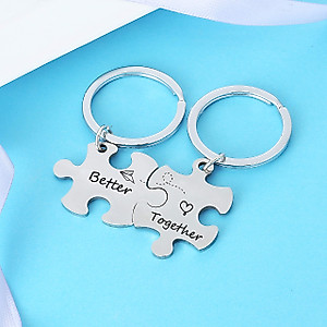 Nimteve Gifts for Couples Boyfriend Gift Girlfriend Keychains For Husband Wife Valentines Day Gift Anniversary Couple Key Chain (Style C)