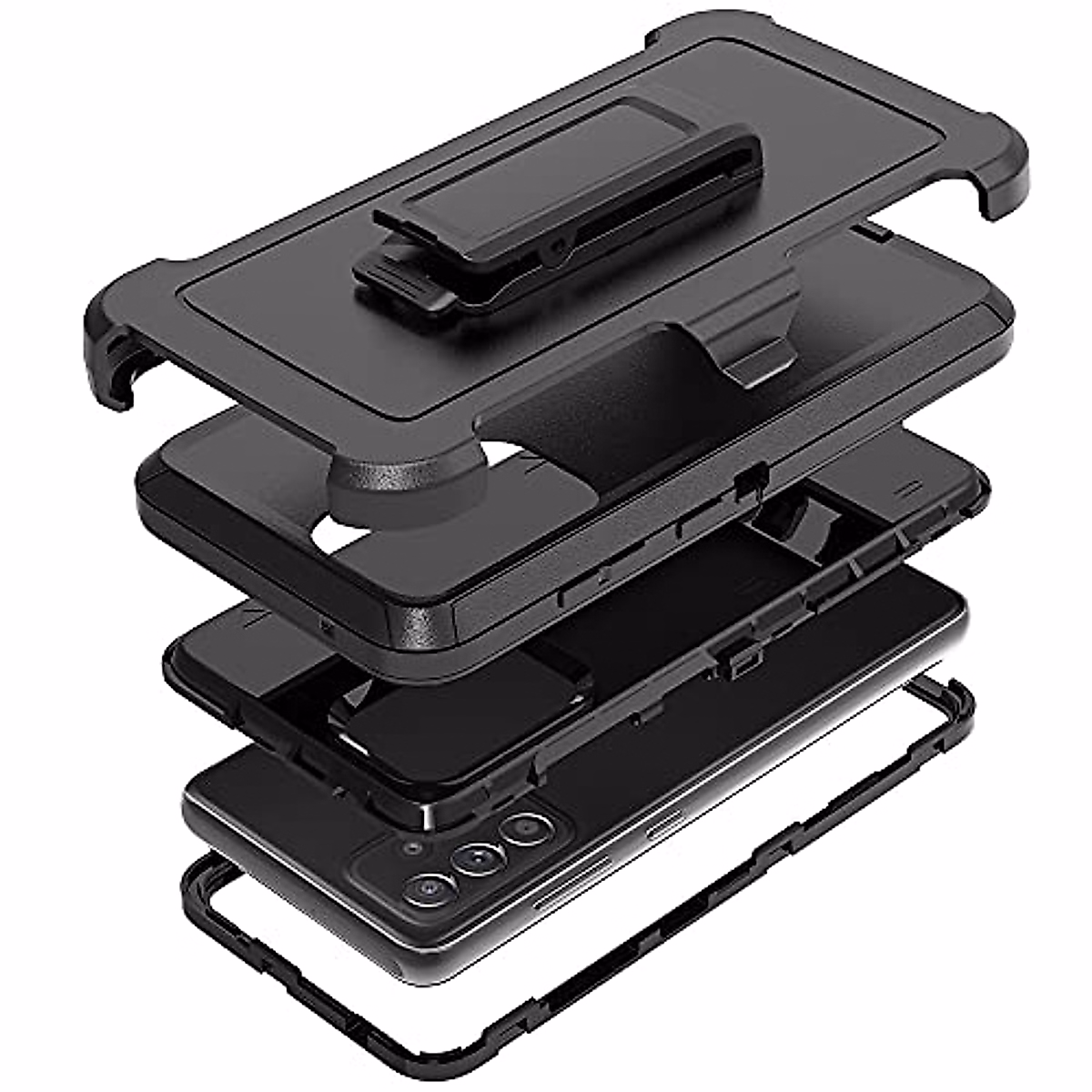 TENCO Compatible with Samsung Galaxy A52 5G Case,with Screen Protectors,Heavy Duty Rugged Shockproof Full Body Protection Kickstand Case with Belt Clip Holster for Samsung Galaxy A52 5G(Black)