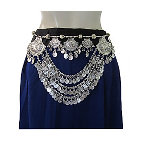 Womens Fashion Beaded Belt with ties | Metal Coin Medallion Silver Plated Antique Vintage Finish | Tribal Fusion Belly Dance Festival Boho Gypsy Hippie Kuchi Hip Waist Body Jewelry | Original Design