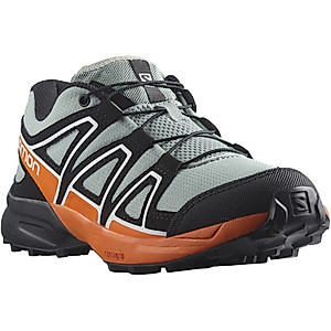 Salomon Speedcross Trail Running Shoes, Wrought Iron/Black/Vibrant Orange, 6 Big Kid