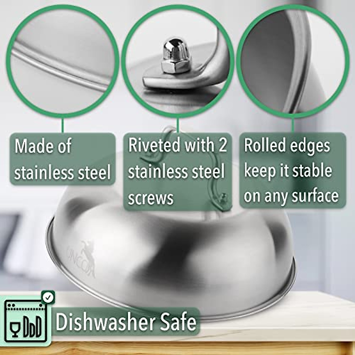 UNCO- Melting Dome, 9 Inch, Stainless Steel, Cheese Melting Dome, Round Basting Cover, Grilling Melting Dome, Cheese Melting Dome for Griddle, Griddle Grill Accessories.