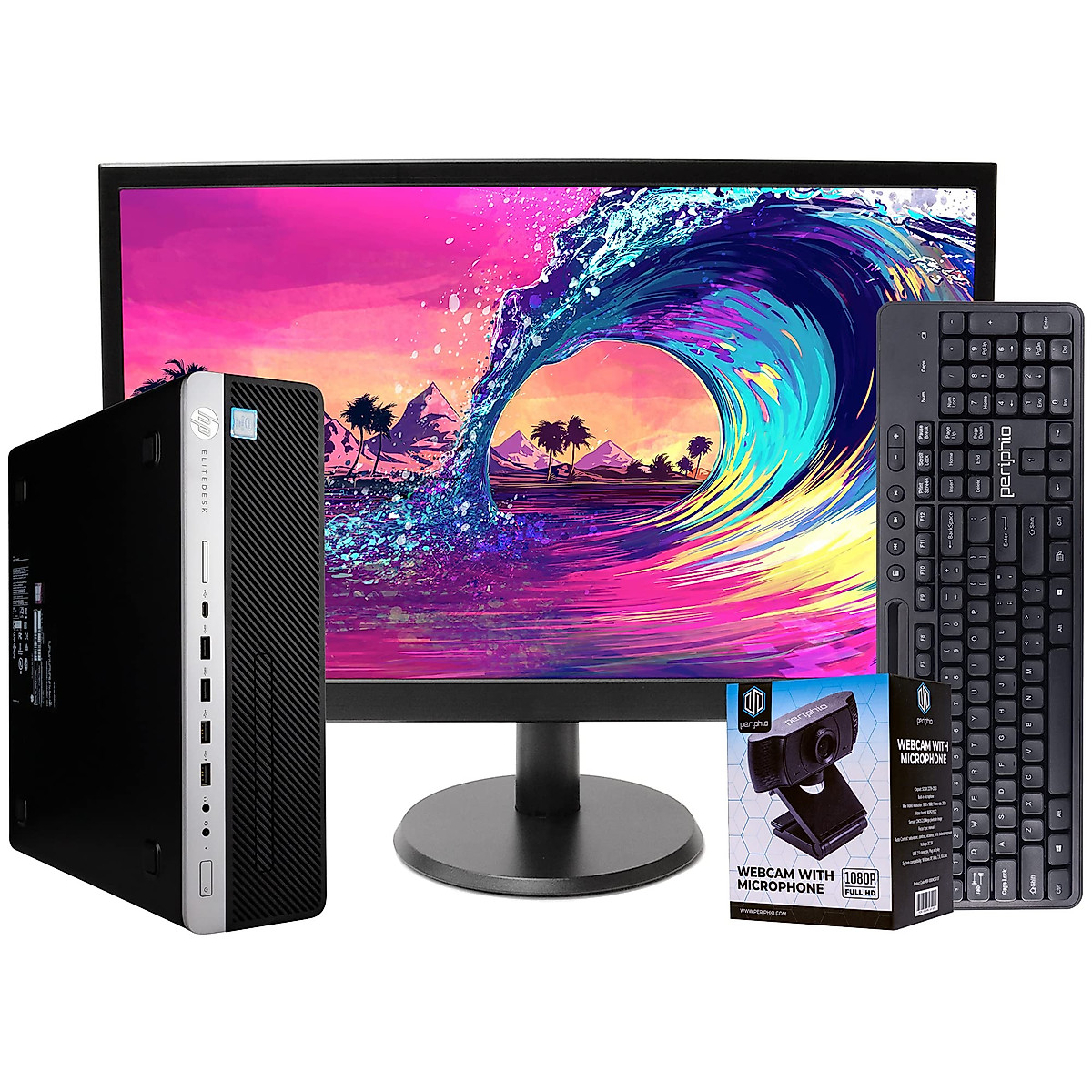 HP 600G3 Desktop Computer, Intel Core i5 Quad Core, 16GB RAM, 512GB Solid State Drive, DVD, Wi-Fi, Windows 10 Professional, New 24 Inch Monitor (Renewed)
